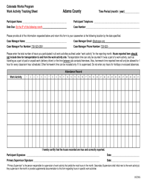Fillable Online Work Activity Tracking Sheet - Fill Online, Printable ...