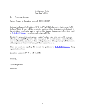 Fillable Online Request for Quotations (RFQ) - U.S. Embassy in Namibia Fax Email Print - pdfFiller