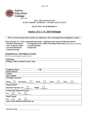 Fillable Online NEC Graduate Awards Application 2019-2020 FINAL (Wendy ...