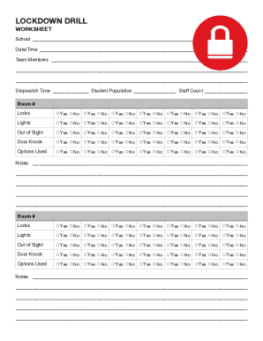 Fillable Online Lockdown Drill Sheet Fax Email Print - pdfFiller