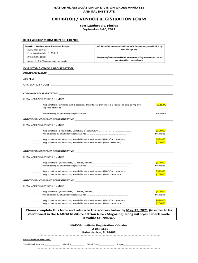 Fillable Online Fort Lauderdale Marriott Harbor Beach Resort and Spa ...
