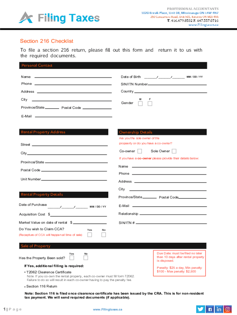 Fillable Online T1159 Income Tax Return for Electing Under Section 216 ...