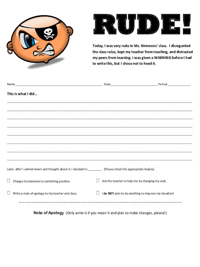 Fillable Online Managing Disrespectful & Rude Behaviors in the ...