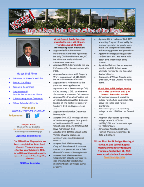 Fillable Online Mayor Fred Pinto Visit us at : - Village of Royal Palm ...