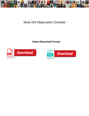 Fillable Online Mock Drill Observation Checklist. Mock Drill ...