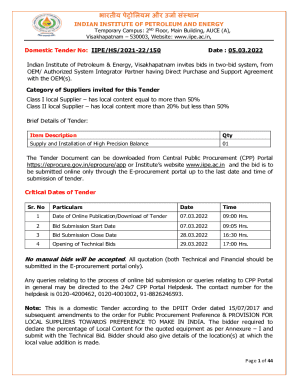 Fillable Online Tenders - Indian Institute of Petroleum and Energy ...