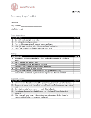 Fillable Online ehs cornell Workplace Housekeeping - Checklist for ...