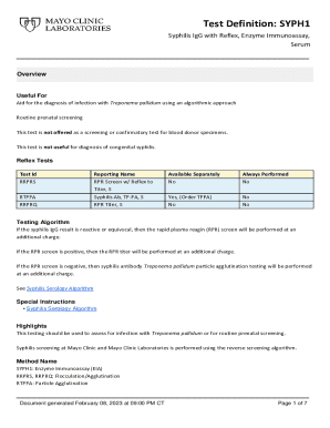 Fillable Online Screening for Syphilis Infection in Pregnant Women Fax ...
