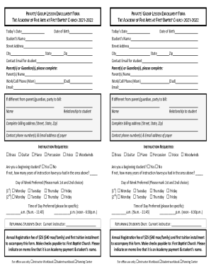 Fillable Online Today's Date Date of Birth Student's Name Street Address City ... Fax Email ...