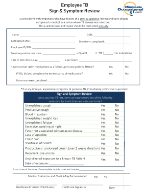 Fillable Online Employee TB Sign & Symptom Review Fax Email Print ...