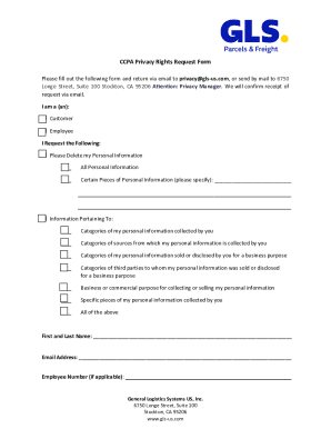 Fillable Online CCPA Data Rights Request Form - Privacy Web Form ...