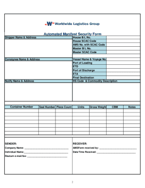 Fillable Online What is Automated Manifest System (AMS) for Shipping ...