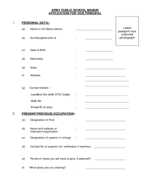 Fillable Online NON-TEACHING STAFF Application form for the post of PGT ...
