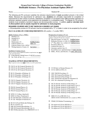 Fillable Online Pre-Physician Assistant Sample Four-Year Plan Fax Email ...