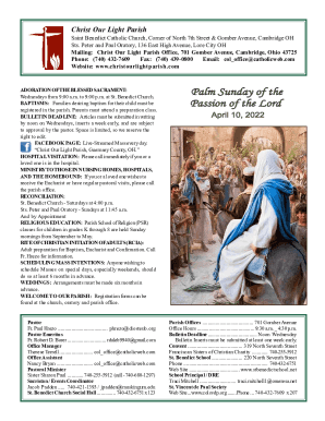 Fillable Online Christ Our Light Parish - Parishes Online Fax Email ...