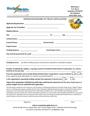 Fillable Online OPERATION ROUND UP TRUST APPLICATION Fax Email Print ...