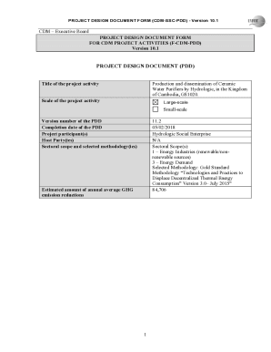 Fillable Online PROJECT DESIGN DOCUMENT FORM (CDM-SSC-PDD) - Version 10 ...