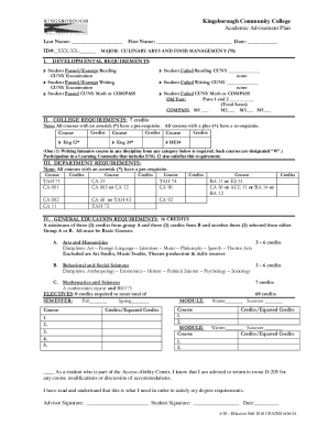 Fillable Online Academic Advisement Plan Forms Fax Email Print - pdfFiller