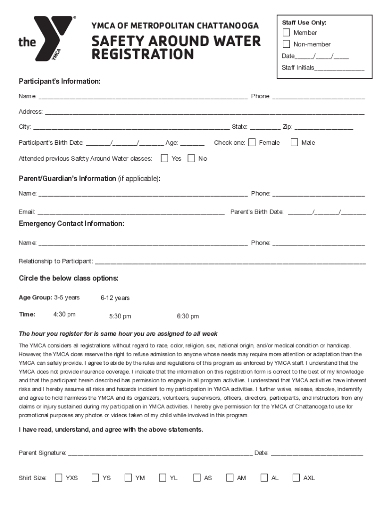 Fillable Online MembershipJoin Your Local Y - Greater Waterbury YMCA ...