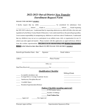 Fillable Online Student Support Services / Out-of-District Transfers ...