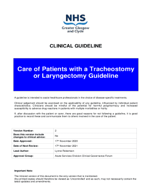 Fillable Online Clinical Consensus Statement: Tracheostomy Care Fax ...