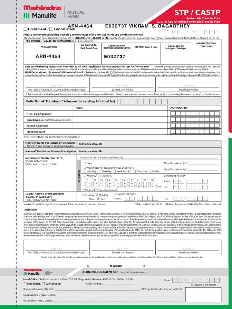 Fillable Online systematic transfer plan (stp) enrolment form to be Fax Email Print - pdfFiller