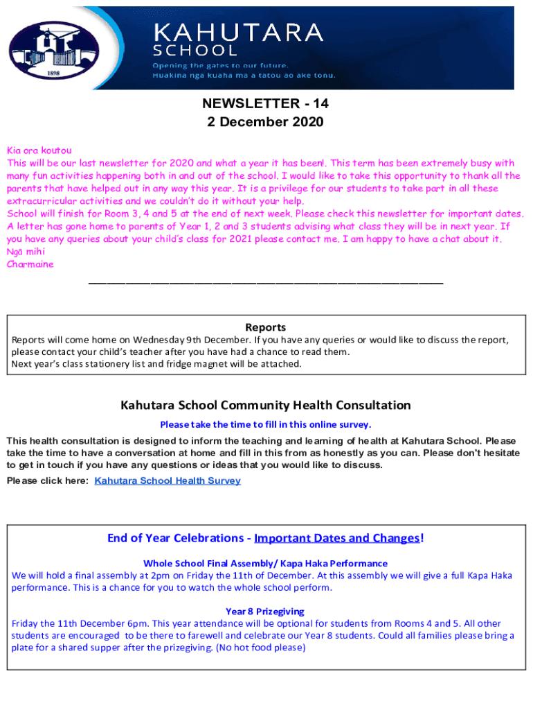 Fillable Online Woodlands Park School Newsletters - Term 4 Week 9 ...