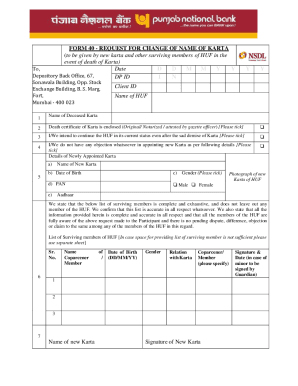 Fillable Online FORM 40 - REQUEST FOR CHANGE OF NAME OF KARTA (to be ... Fax Email Print - pdfFiller