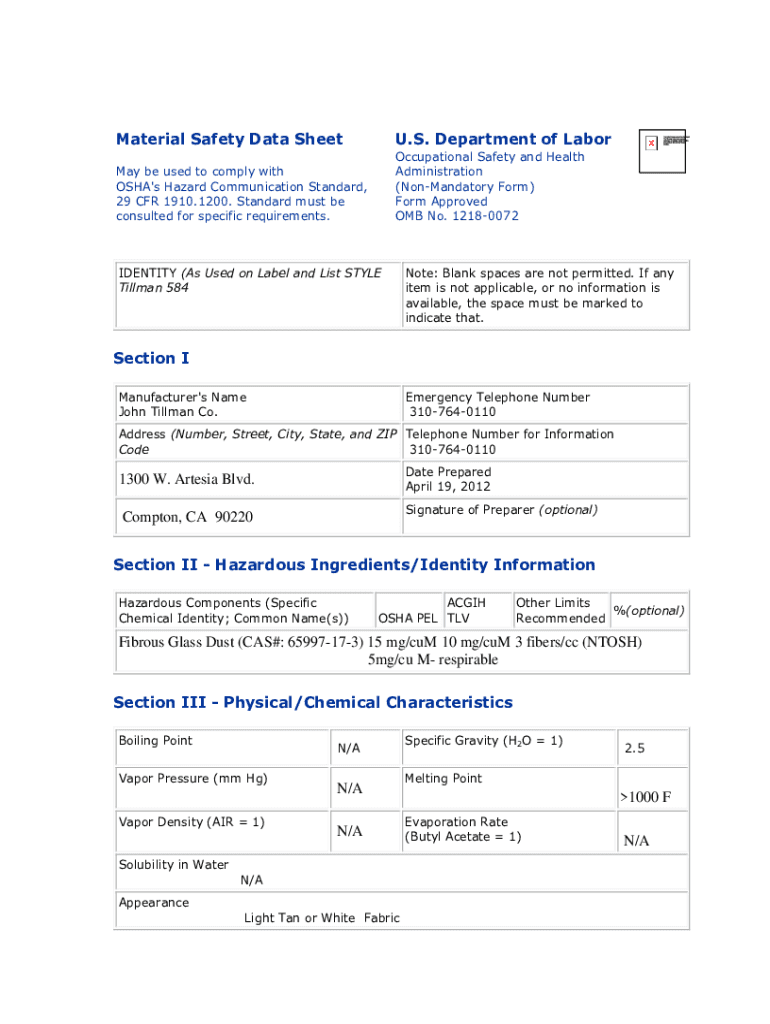 Fillable Online Haz Com Program - IN.gov Fax Email Print - pdfFiller