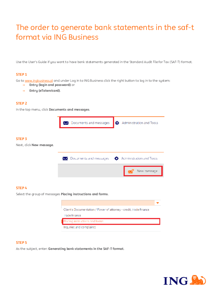 Fillable Online Download of more bank account statements from ING ...