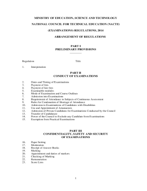 Fillable Online THE NATIONAL COUNCIL FOR TECHNICAL EDUCATION (NACTE ...