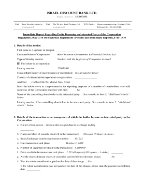 Fillable Online Immediate Report Regarding Entity Becoming an ...