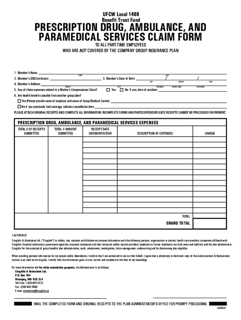 Fillable Online portal coughlin Health Care Plan and Insurance ...