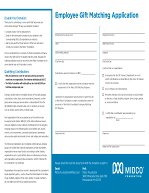 Fillable Online Employee Gift Matching Application - Double the ...