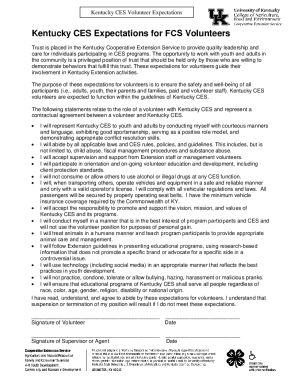 Fillable Online ces-manuals ca uky Kentucky CES Expectations for FCS ...