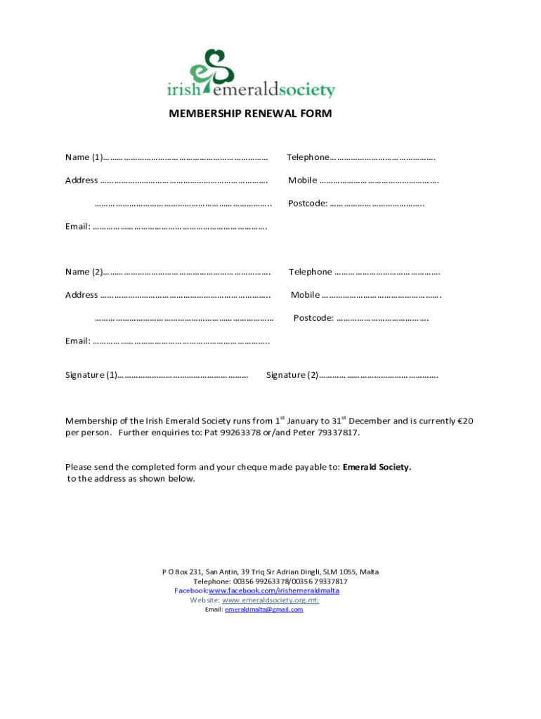 Fillable Online Renewal form - Associates of Vietnam Veterans of ...