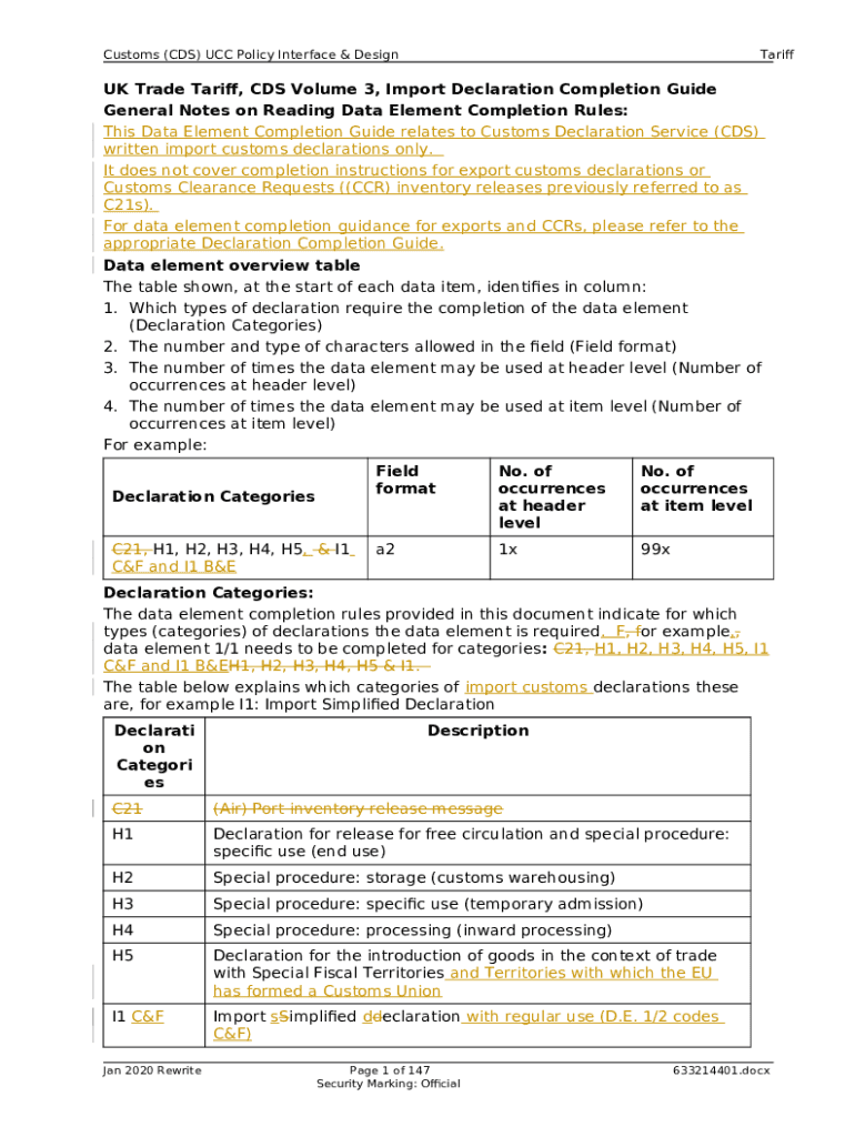 HMRC guidance on moving to the Customs Declaration Service Doc Template ...
