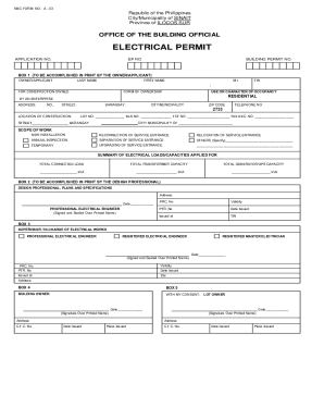 Fillable Online Electrical Permit Form - Fill Online, Printable ...