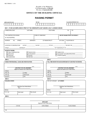 Fillable Online architecturalpermit.pdf - NBC FORM NO. A - Course Hero ...