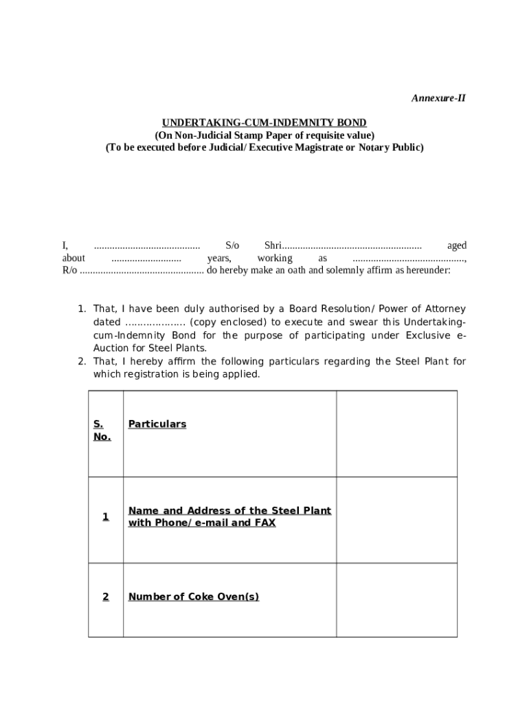 affidavit-indemnity-surety-.pdf - Tata Metaliks Doc Template | pdfFiller