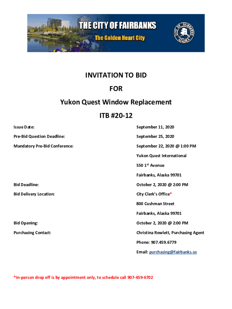 Fillable Online Invitations to BidFairbanks Alaska Fax Email Print - pdfFiller