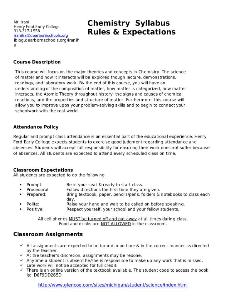 SAMPLE SYLLABUS TEMPLATE - Harrisburg School District Doc Template | pdfFiller