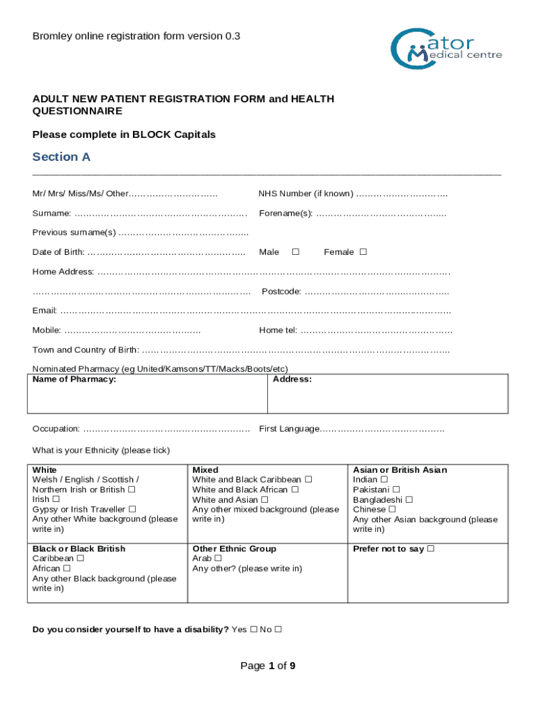 NEW PATIENT QUESTIONNAIRE Please complete this ... - catormedicalcentre ...