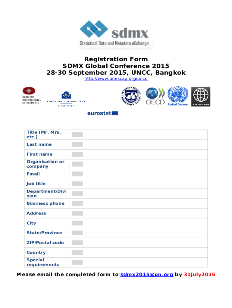 SDMXStatistical Data and Metadata eXchangeWelcome ... - unstats un Doc Template | pdfFiller
