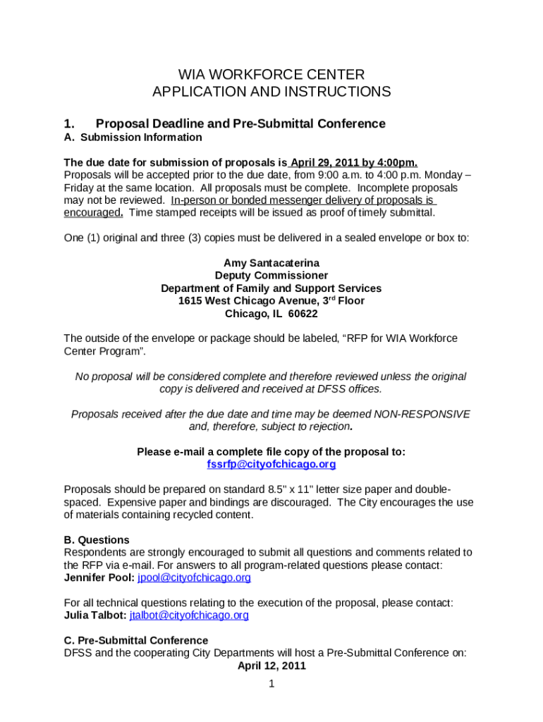Request For Proposal (RFP): American Job Centers WIOA ... Doc Template ...