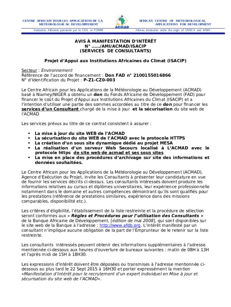 Renforcer l'action sur l'adaptation en Afrique - AAI Doc Template | pdfFiller