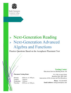 Fillable Online Next-Generation Advanced - Algebra and Functions Fax Email Print - pdfFiller