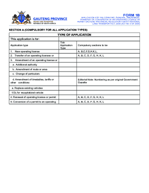 Fillable Online form (1B) - Western Cape Government Fax Email Print ...