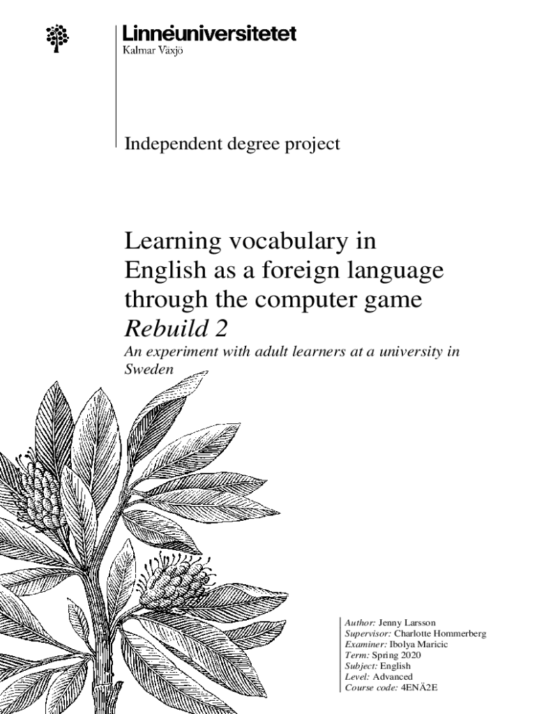 Fillable Online Learning vocabulary in English as a foreign language through ... Fax Email Print ...