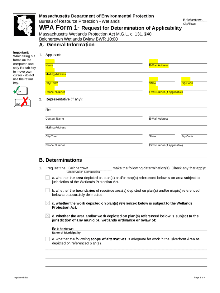 WPA 1- Request for Determination of Applicability - Revize Doc Template ...